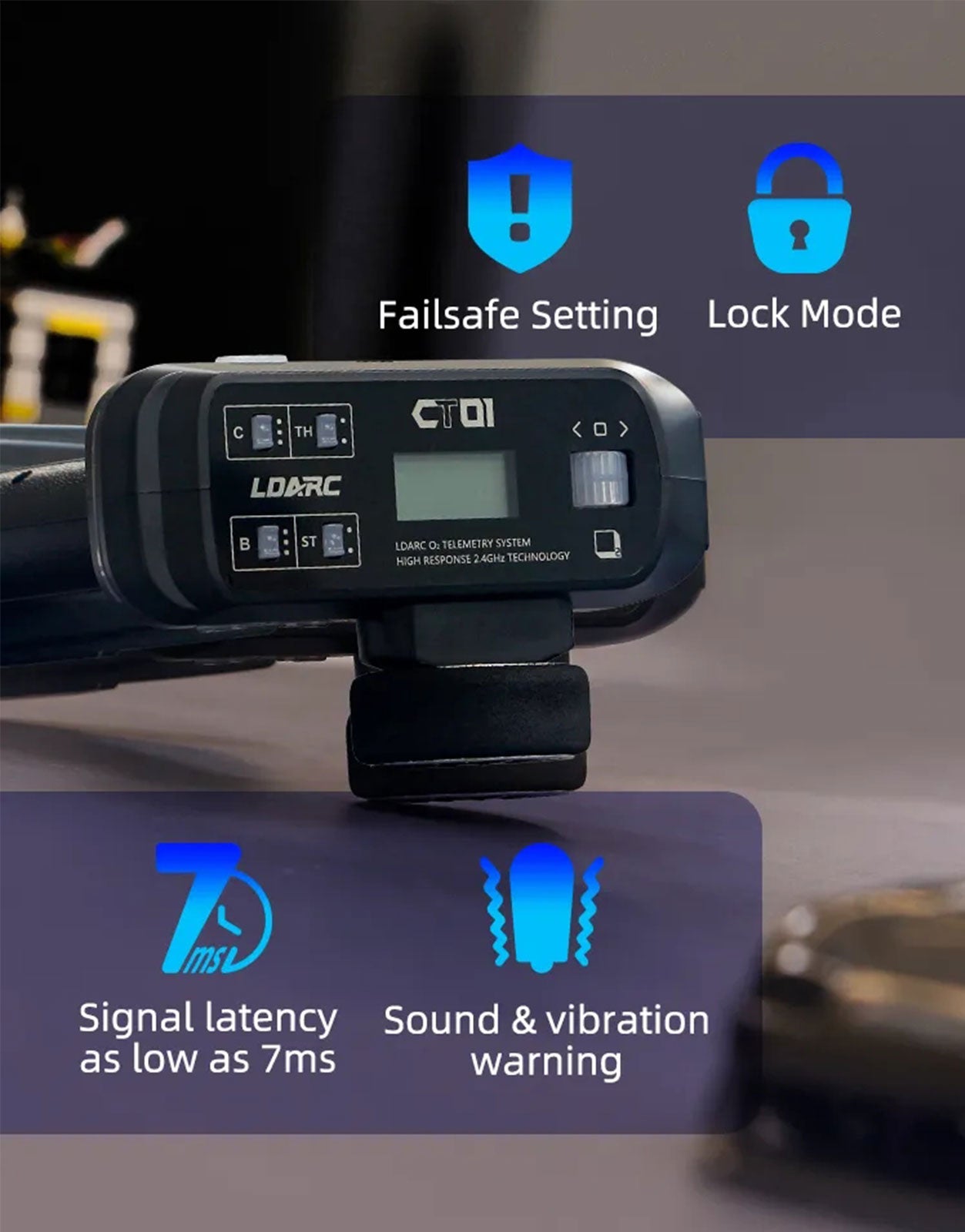 LDARC CT01 2.4G 8CH Radio Transmitter Remote Controller LCD Display 40 ...